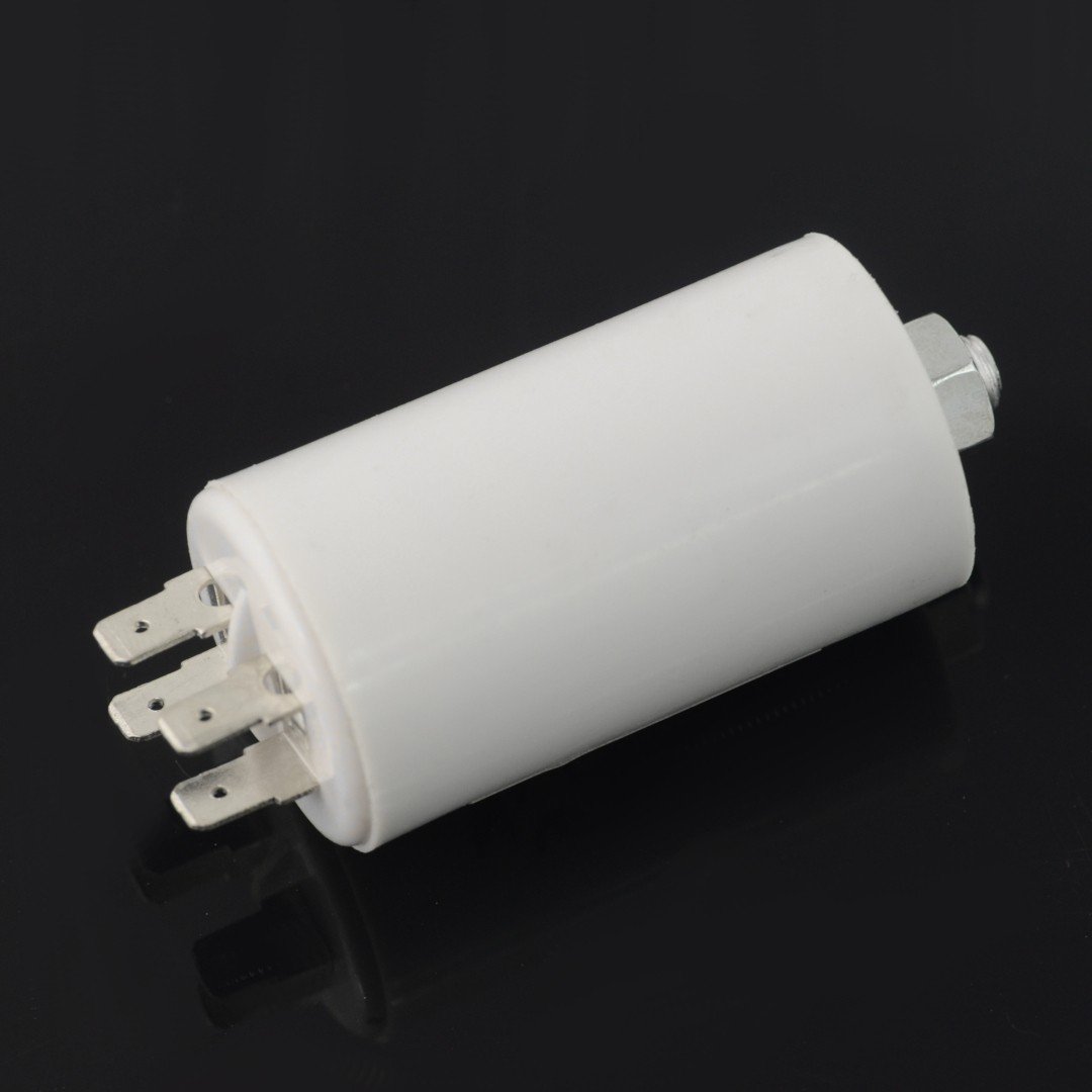 Motor capacitor 8uF / 450V 35x62mm with connectors Botland - Robotic Shop