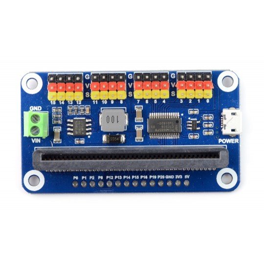 WaveShare Servo Driver - 16 servos for BBC Micro: Botland - Robotic Shop
