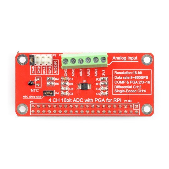 ADC 16-bit converter - 4-channel ADS1115 - Botland - Robotic Shop