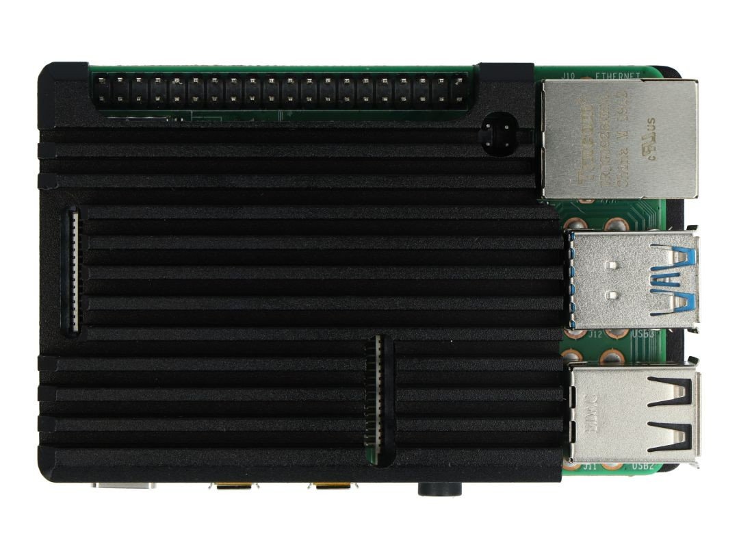 Raspberry Pi 4B aluminum case - black Botland - Robotic Shop