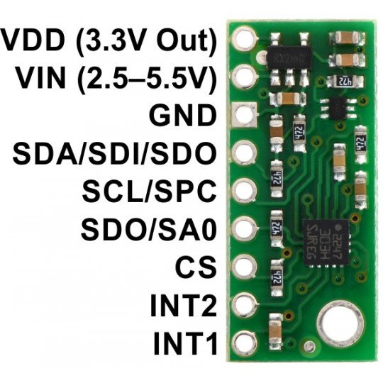LSM303D 3-axis accelerometer + magnetometer IMU Botland - Robotic Shop
