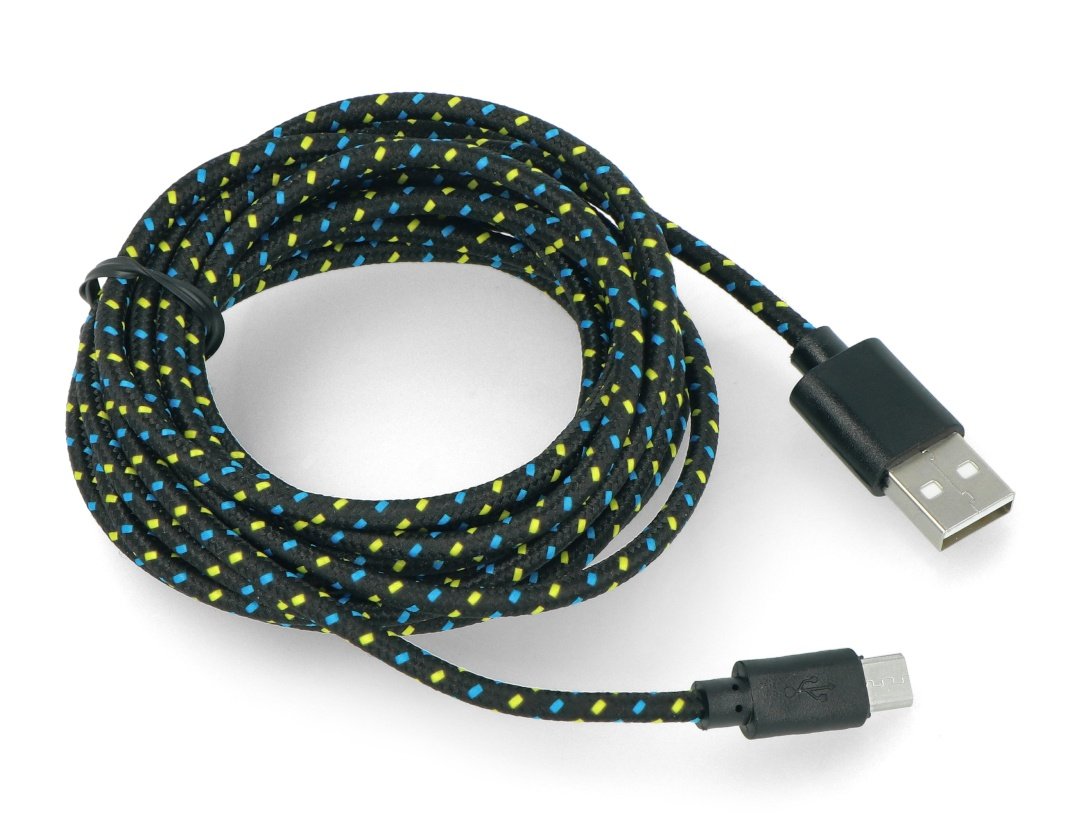 USB A - B cable braided 3m Botland - Robotic Shop