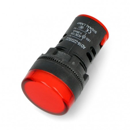 12V AC / DC indicator - 28mm - red Botland - Robotic Shop